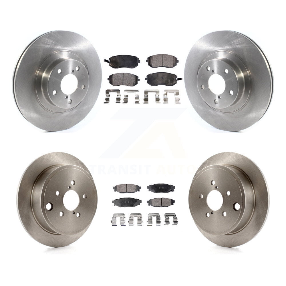 Transit Auto Front Rear Disc Brake Rotors and Ceramic Pads Kit for Car ...