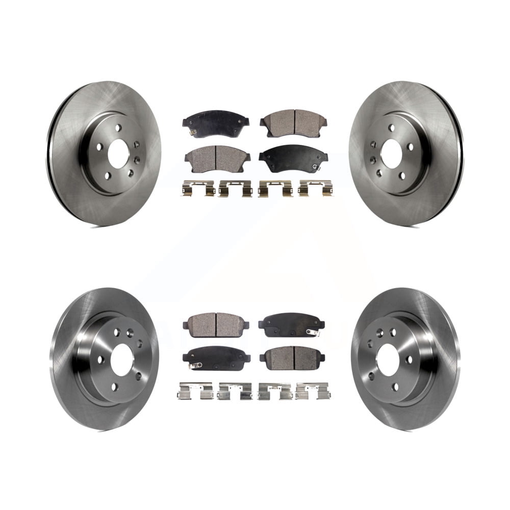Transit Auto Front Rear Disc Brake Rotors and Semi-Metallic Pads Kit ...