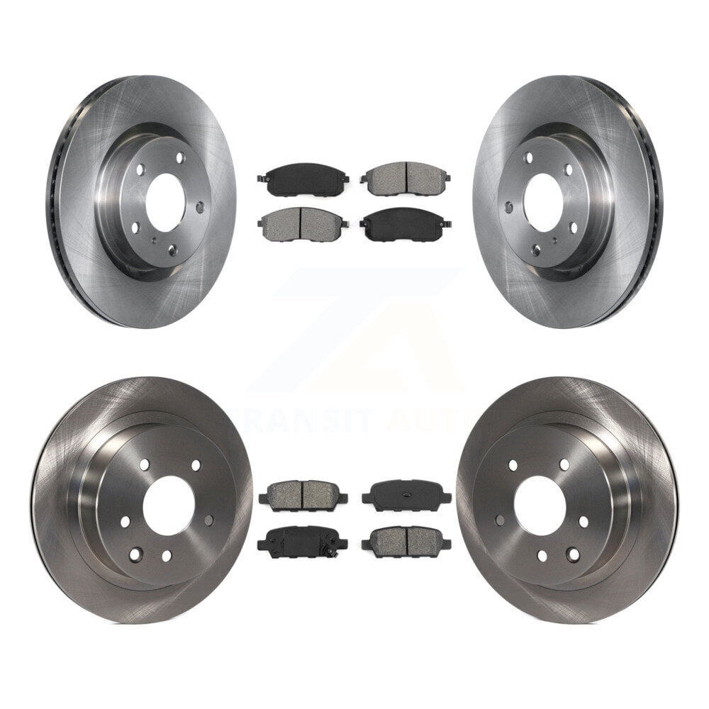 Transit Auto Front Rear Disc Brake Rotors and Semi-Metallic Pads Kit ...