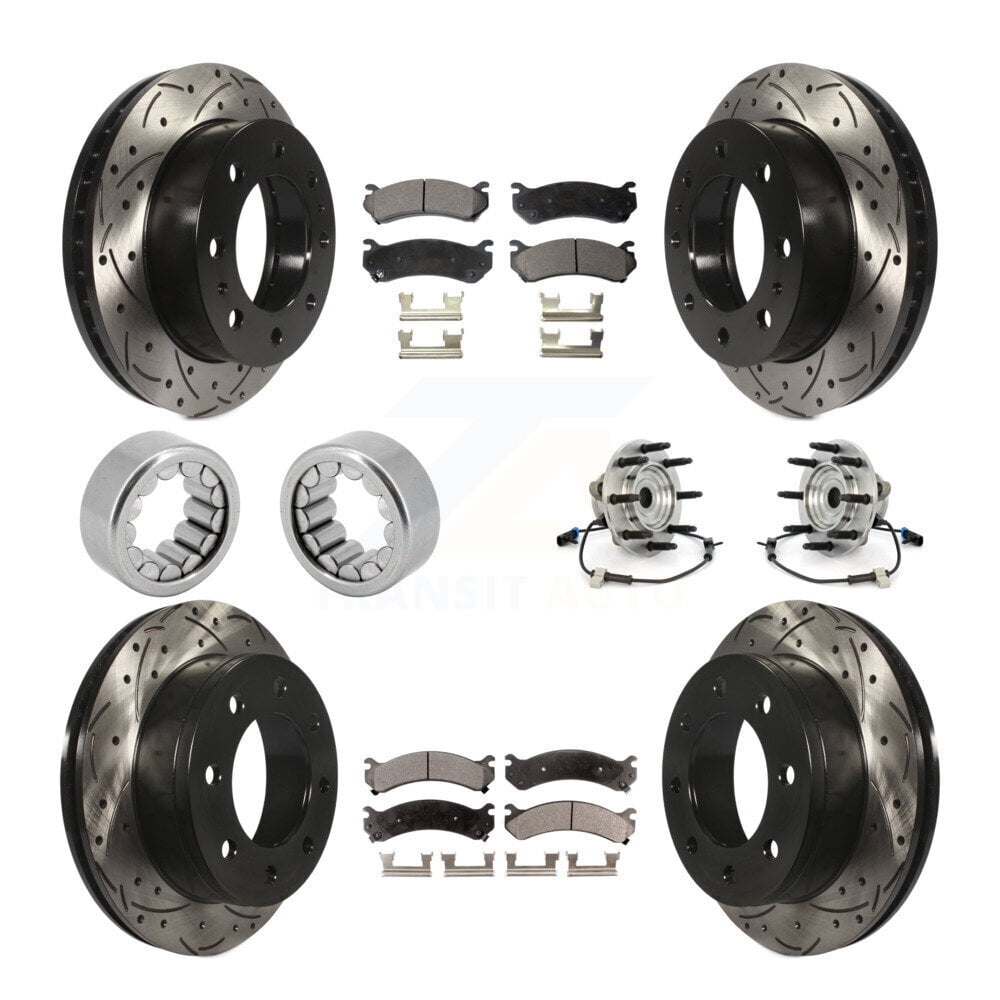 Transit Auto Front Rear Hub Bearing Brake Rotor Pad Kit for GMC Sierra ...