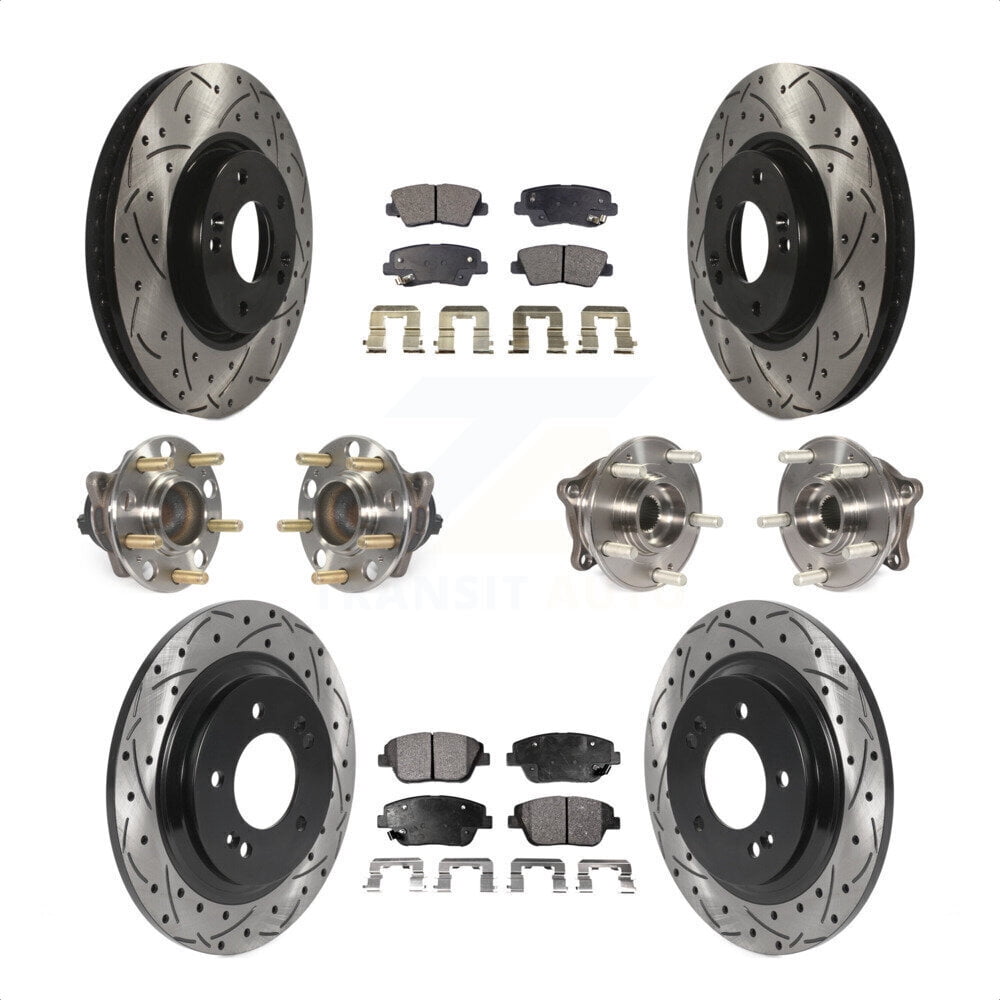 Transit Auto Front Rear Hub Bearings Assembly Coated Disc Brake Rotors ...