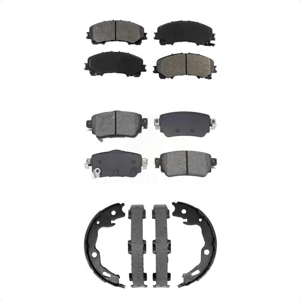 Transit Auto Front Rear Semi-Metallic Brake Pads and Parking Shoes Kit ...