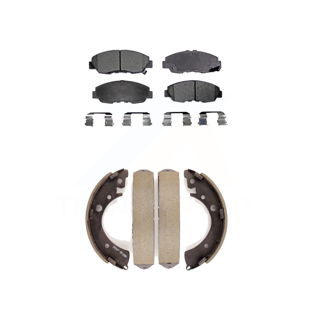 Transit Auto Front Rear Semi-Metallic Brake Pads and Drum Shoes Kit for ...