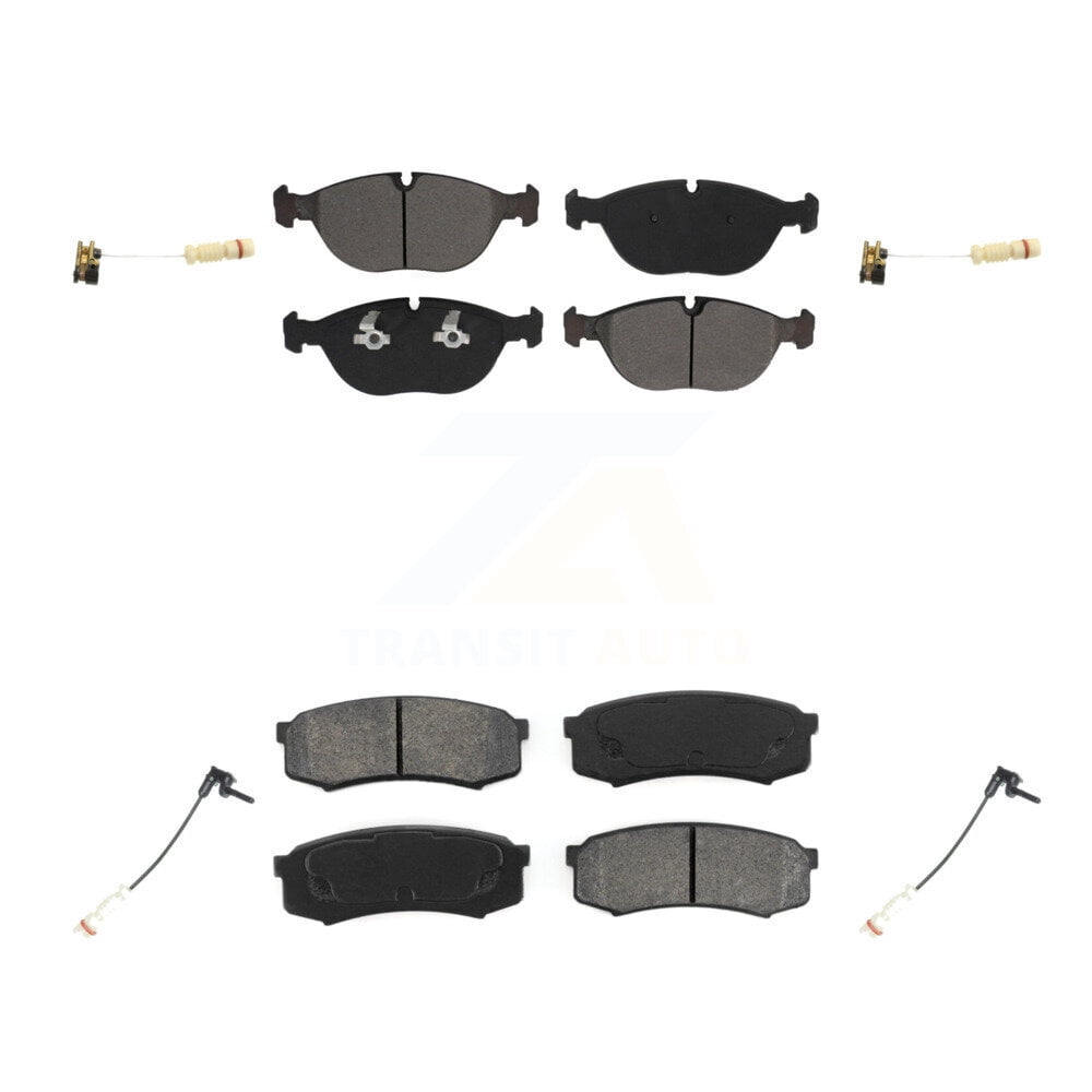 SIM Front Rear Semi-Metallic Disc Brake Pads and Wear Sensors Kit for ...