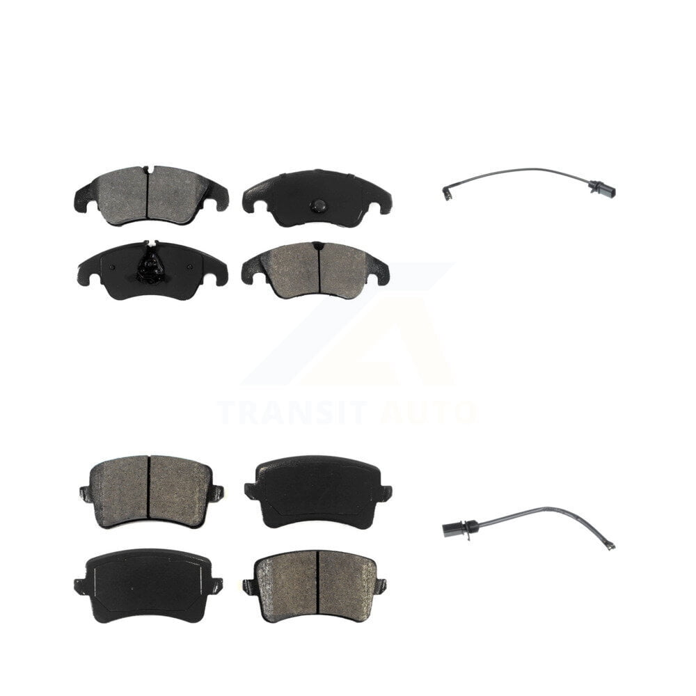 SIM Front Rear Semi-Metallic Disc Brake Pads and Wear Sensors Kit for ...