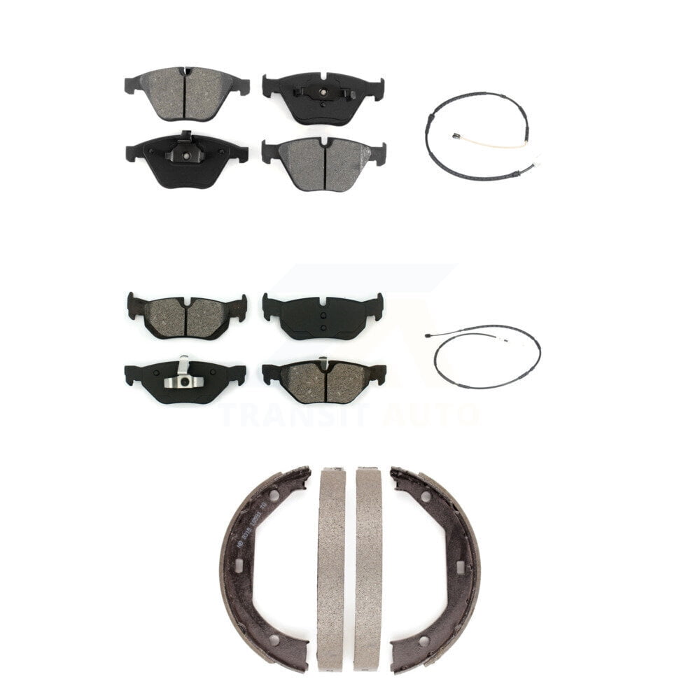 SIM Front Rear Semi-Metallic Disc Brake Pads and Wear Sensors Kit (5Pc ...