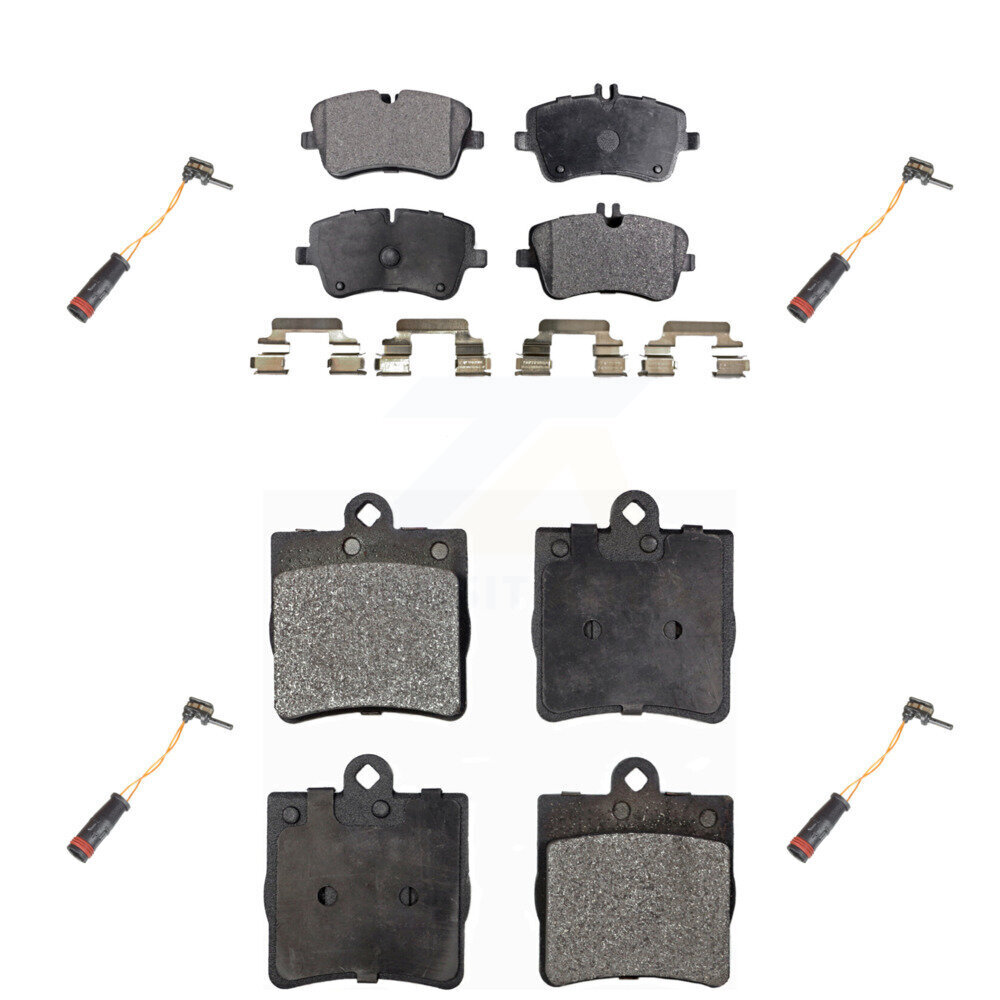 Positive Plus Front Rear Semi-Metallic Disc Brake Pads and Wear Sensors ...