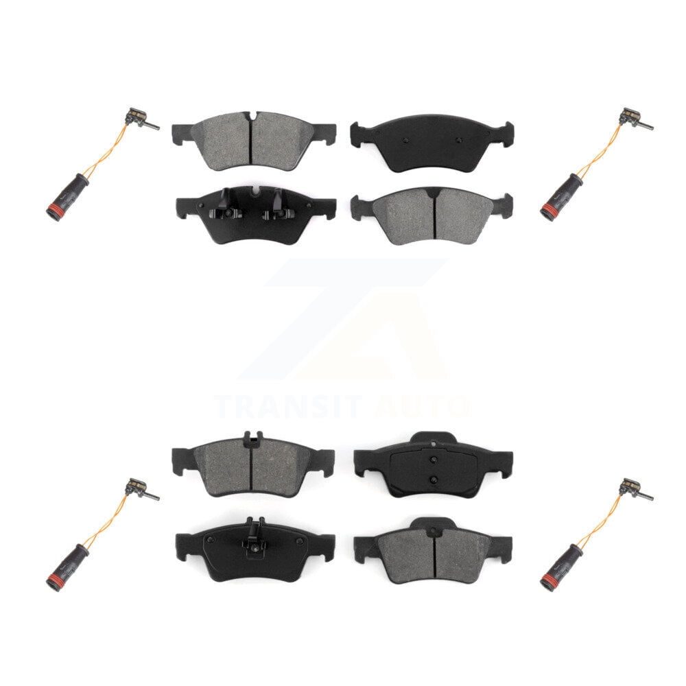 SIM Front Rear Semi-Metallic Disc Brake Pads and Wear Sensors Kit for ...