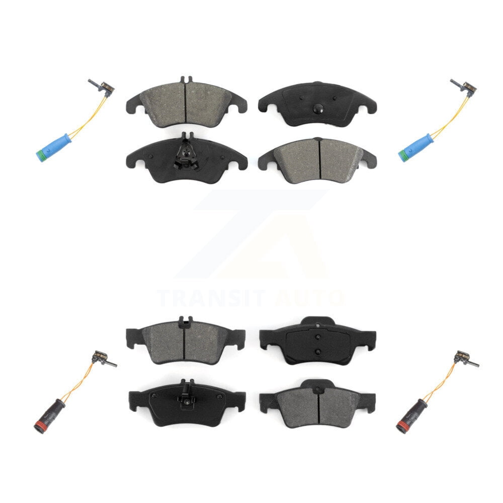 SIM Front Rear Semi-Metallic Disc Brake Pads and Wear Sensors Kit for ...