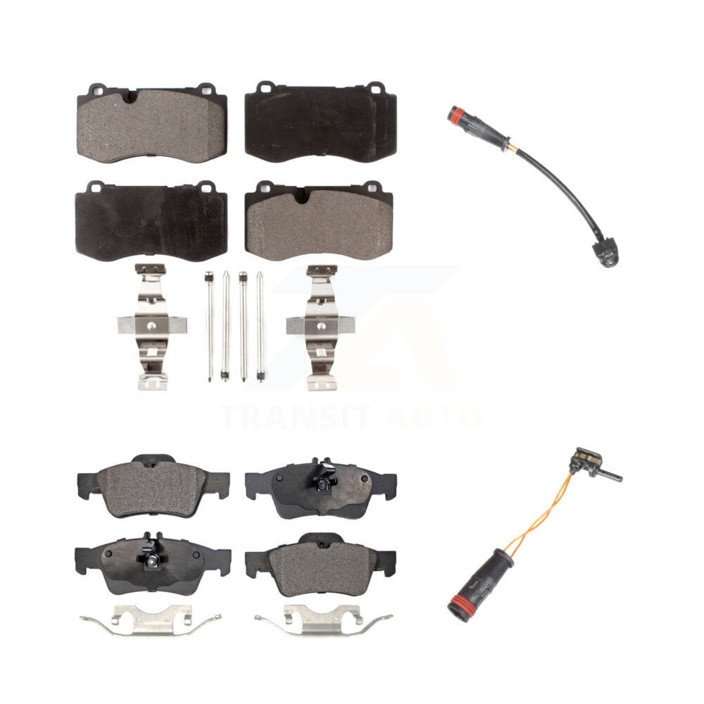 Positive Plus Front Rear Semi-Metallic Disc Brake Pads and Wear Sensors ...