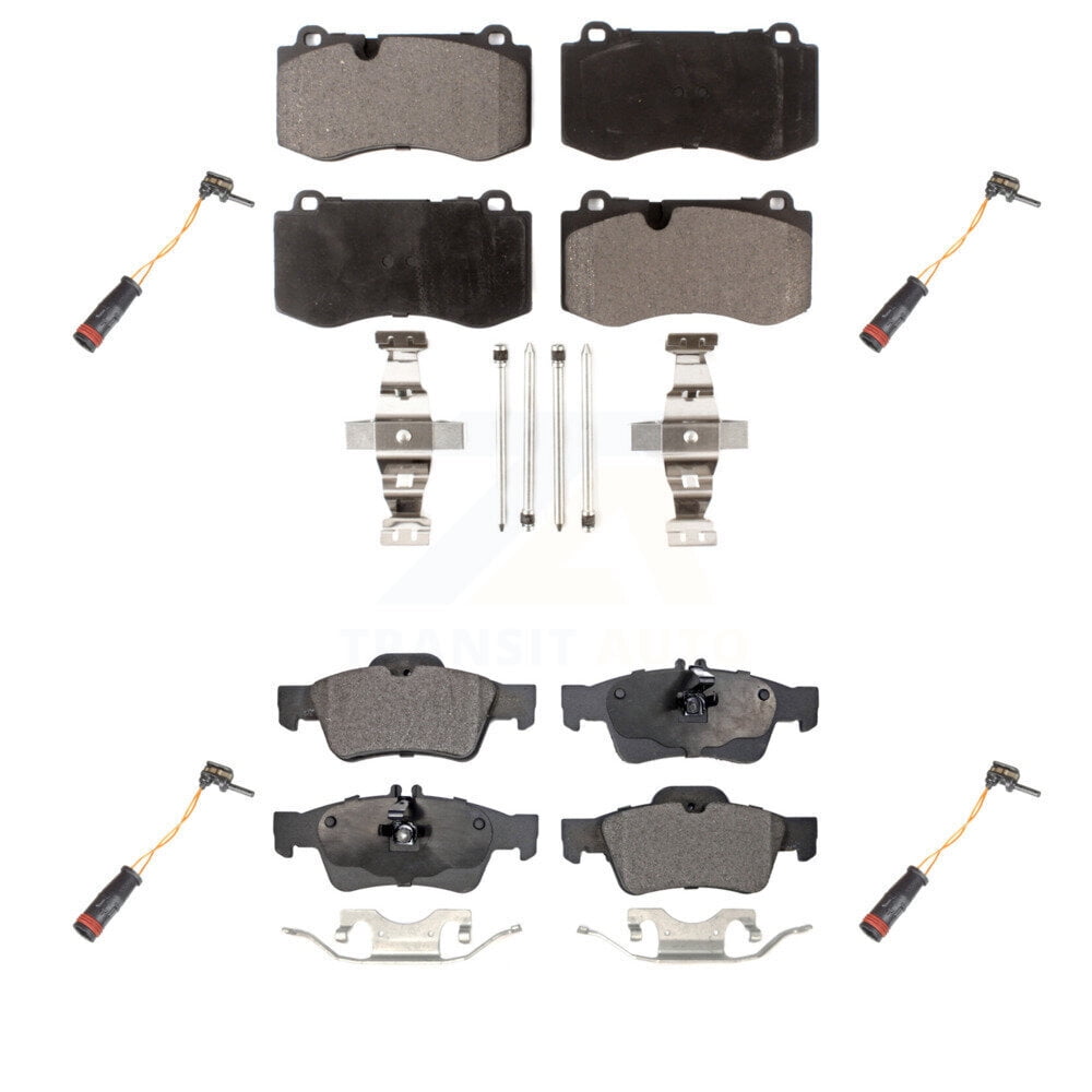 Positive Plus Front Rear Semi-Metallic Disc Brake Pads and Wear Sensors ...