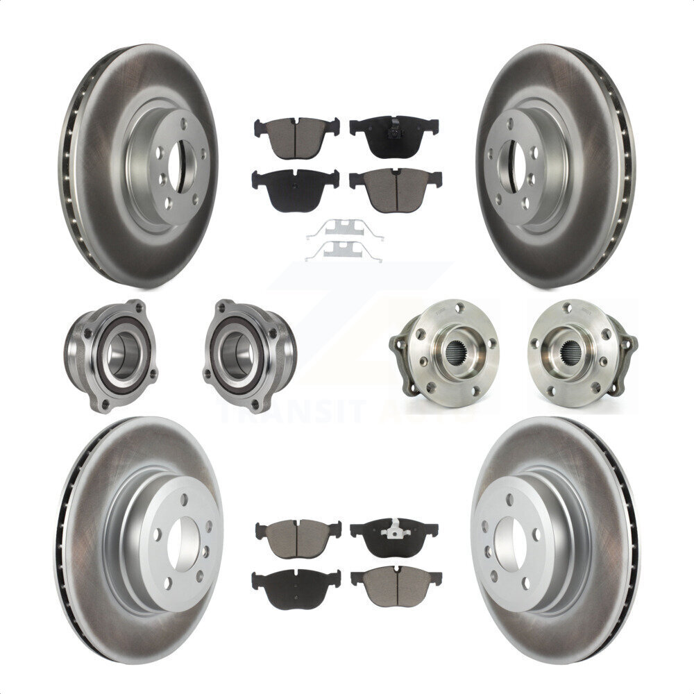 Transit Auto Front Rear Brake Rotors Ceramic Pads Bearings Kit for BMW ...