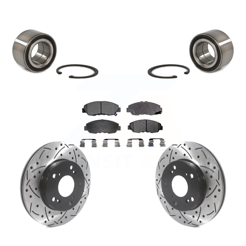 Honda Civic Brake Pads Replacement Front Drilled & Slotted Brake Rotors ...