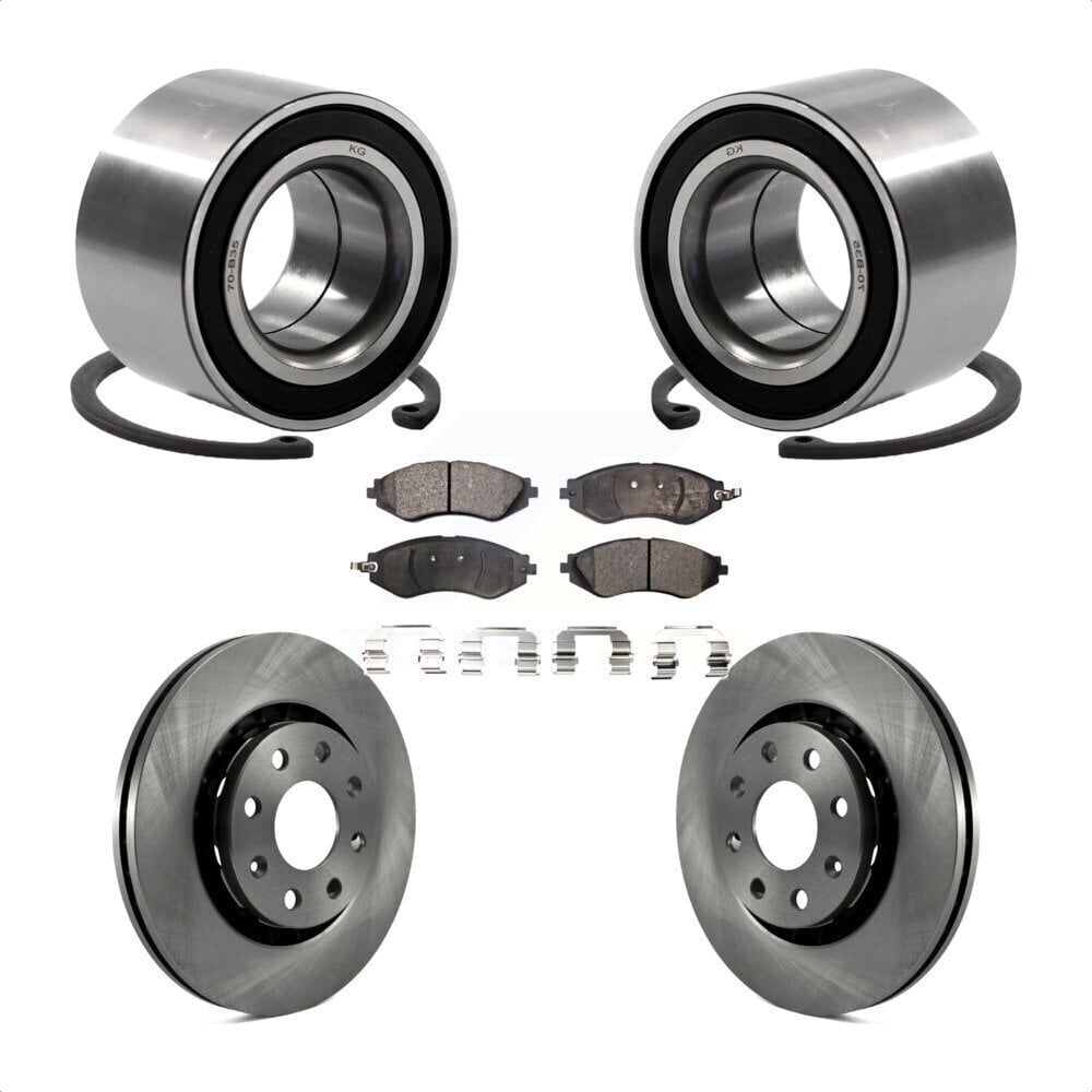 Transit Auto Front Wheel Bearing Disc Brake Rotors and Semi-Metallic Pads Kit for Car Chevrolet ...