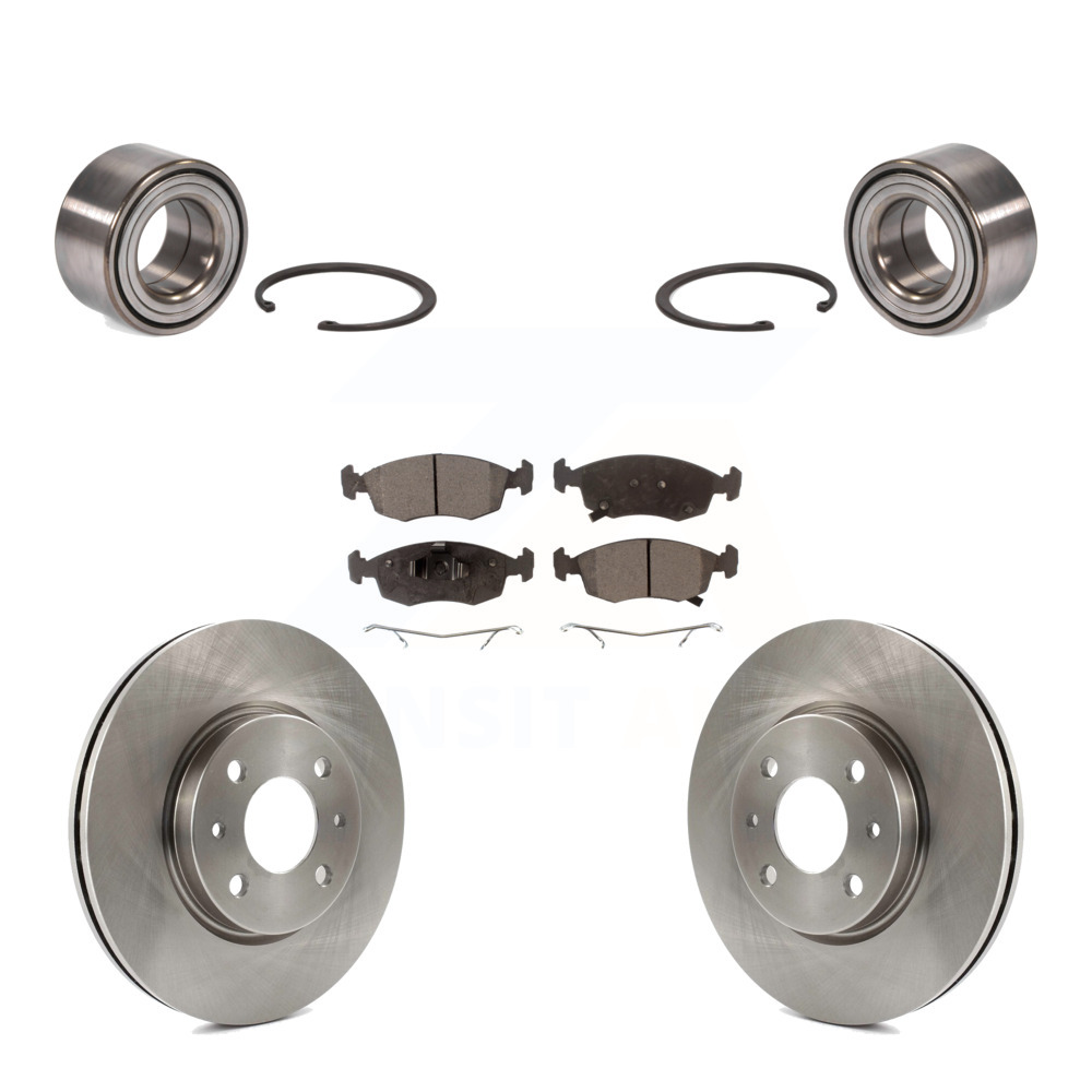 Transit Auto Front Wheel Bearing Disc Brake Rotors and Ceramic Pads Kit ...