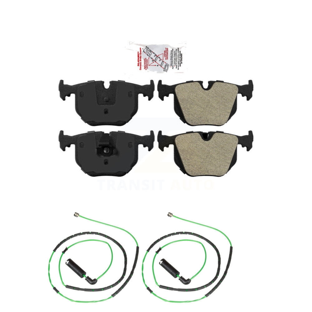 AmeriBRAKES Rear Ceramic Disc Brake Pads and Wear Sensors Kit for Car 2006-2008 BMW Z4 M ...