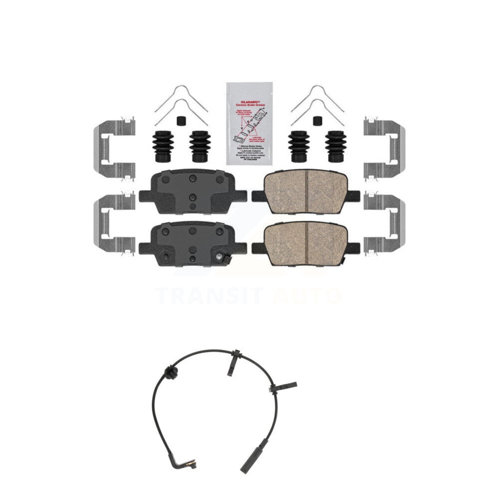 AmeriBRAKES Rear Ceramic Disc Brake Pads and Wear Sensors Kit for Car ...