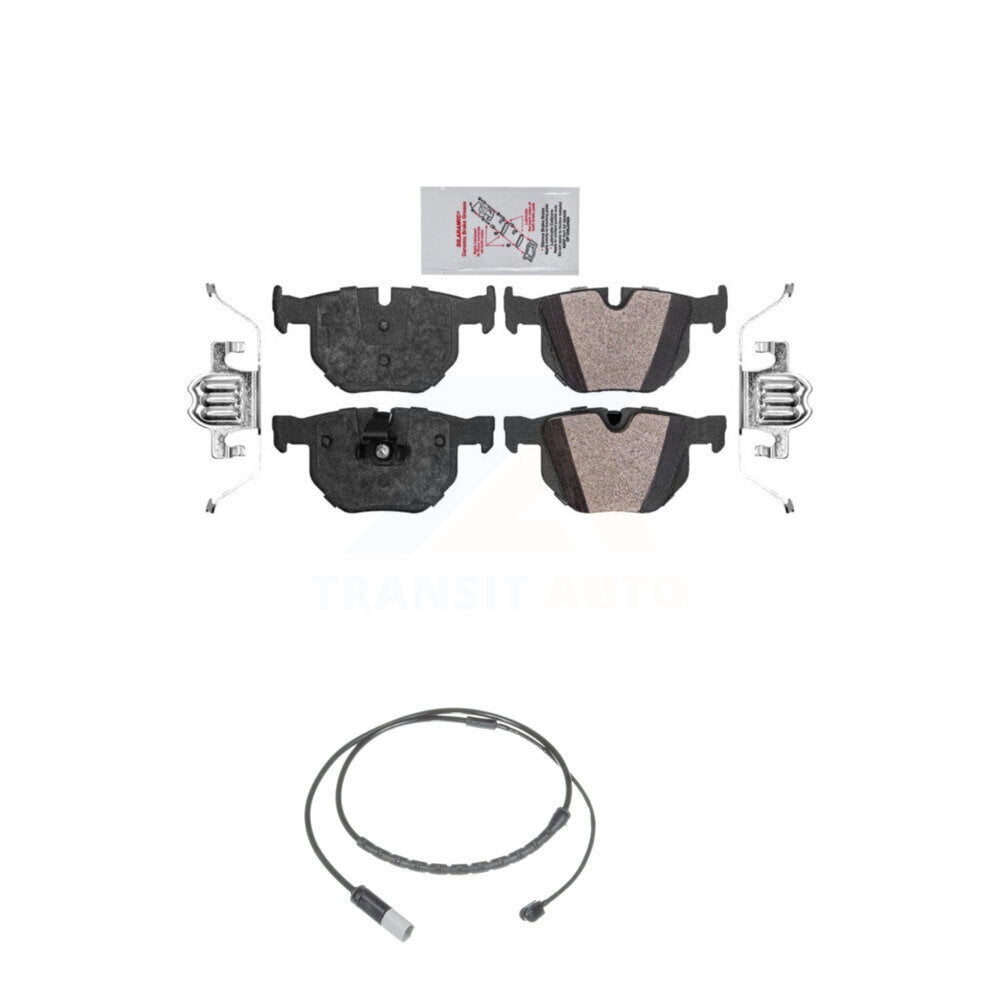 AmeriBRAKES Rear Ceramic Disc Brake Pads and Wear Sensors Kit for Car ...