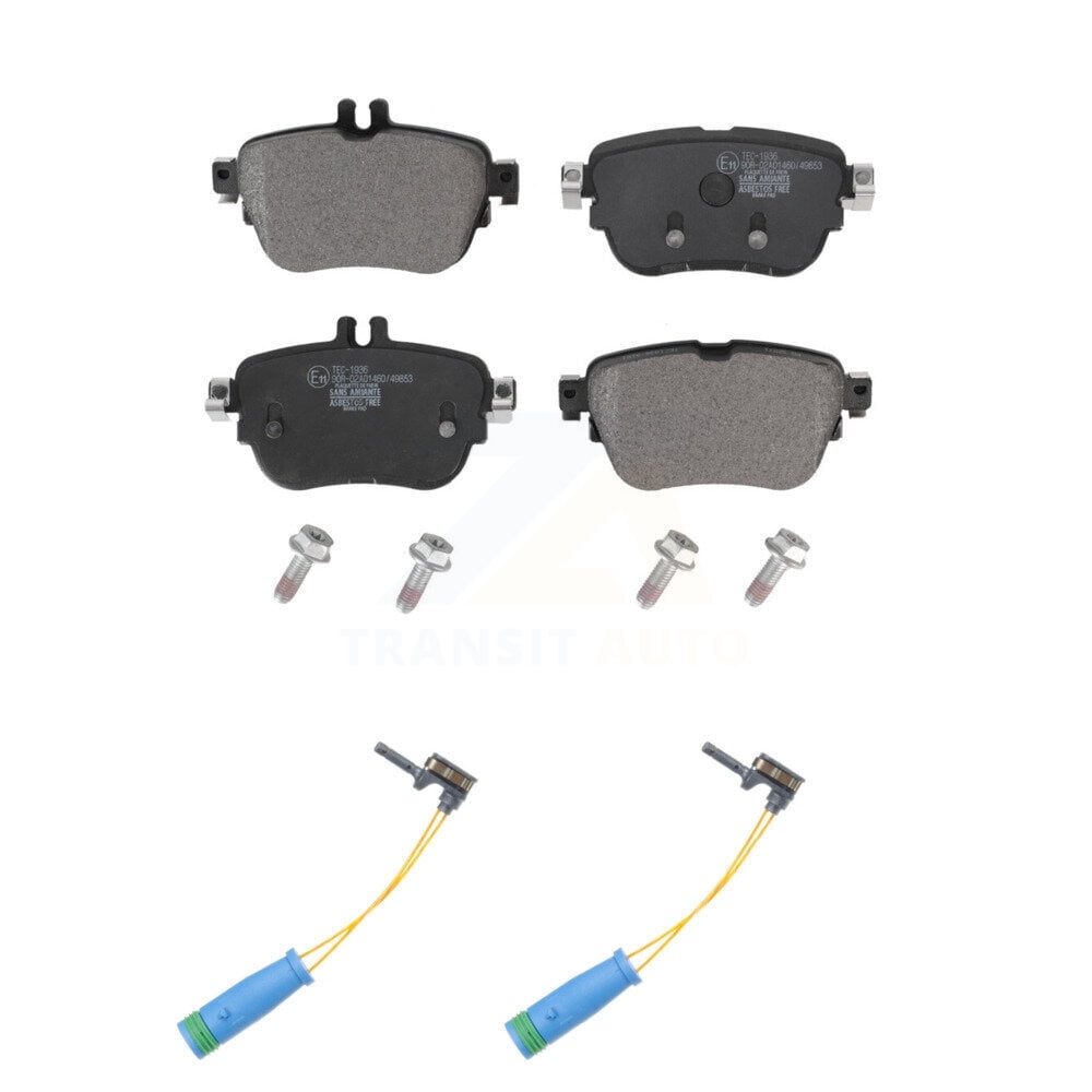 TEC Rear Ceramic Disc Brake Pads and Wear Sensors Kit for Car Mercedes ...
