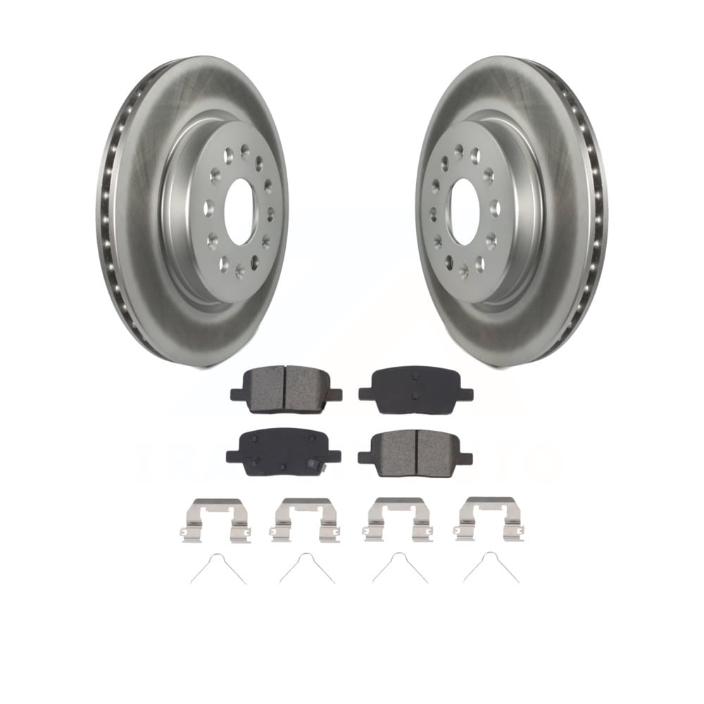 Transit Auto Rear Coated Disc Brake Rotors and Semi-Metallic Pads Kit ...