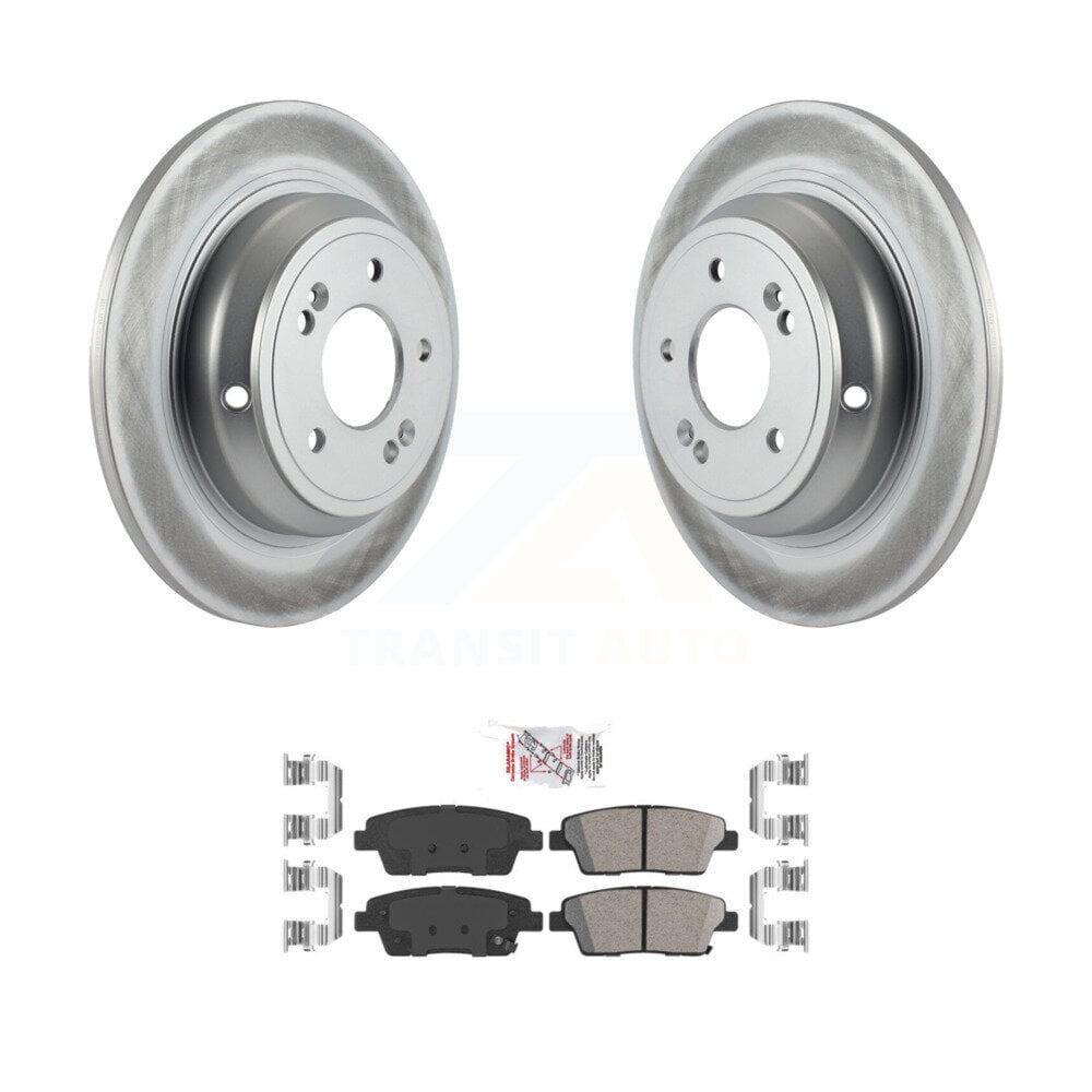 Transit Auto Rear Coated Disc Brake Rotors and Ceramic Pads Kit for Car ...