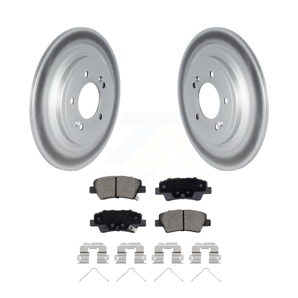 Transit Auto Rear Coated Disc Brake Rotors and Ceramic Pads Kit for Car ...
