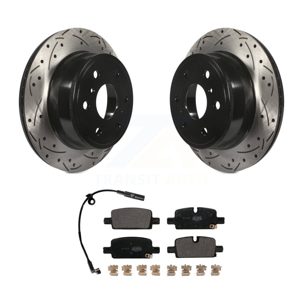 Transit Auto Rear Coated Drilled Slotted Disc Brake Rotors and Semi ...