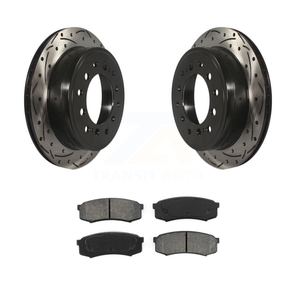 Transit Auto Rear Coated Drilled Slotted Disc Brake Rotors and Semi ...