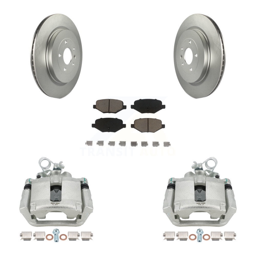 Transit Auto Rear Disc Brake Caliper Coated Rotors and Ceramic Pads Kit for Car Ford Explorer ...