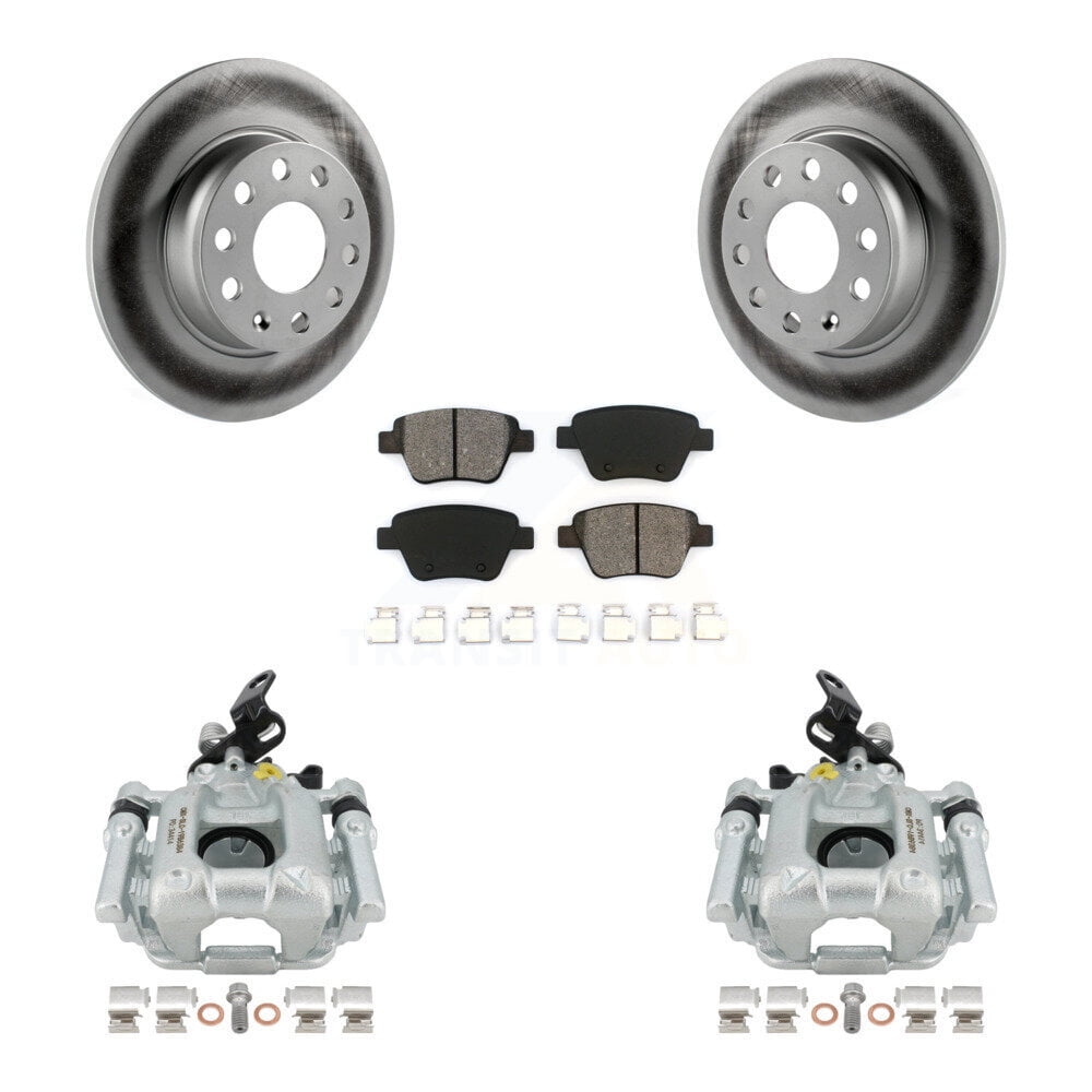 Transit Auto Rear Disc Brake Caliper Coated Rotors and Semi-Metallic ...