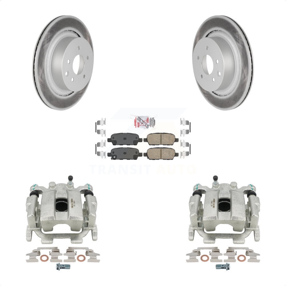 Transit Auto Rear Disc Brake Caliper Coated Rotors and Ceramic Pads Kit ...