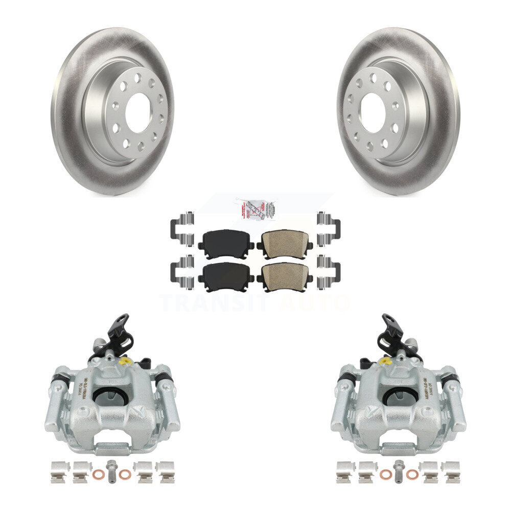 Transit Auto Rear Disc Brake Caliper Coated Rotors and Ceramic Pads Kit for Car Audi A3 Quattro ...