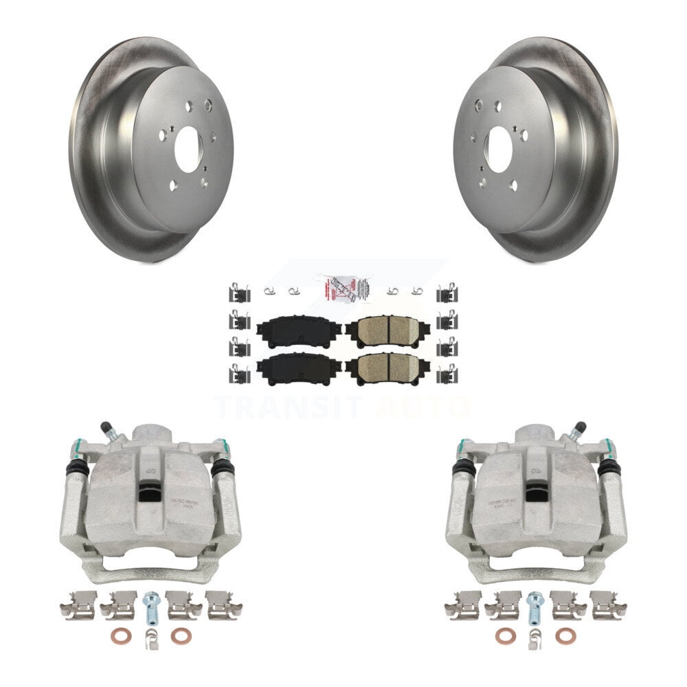 Transit Auto Rear Disc Brake Caliper Coated Rotors and Ceramic Pads Kit for Car Toyota Sienna ...