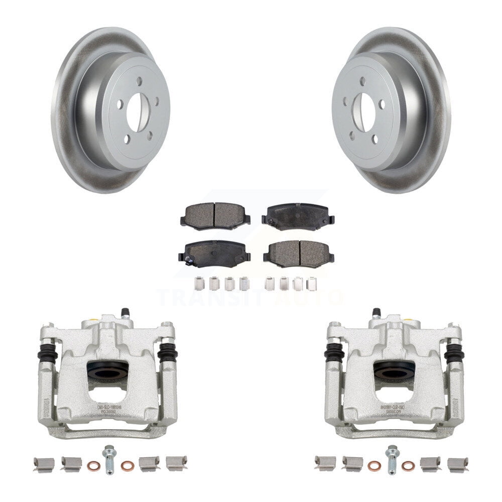 Transit Auto Rear Disc Brake Caliper Coated Rotors and Semi-Metallic ...