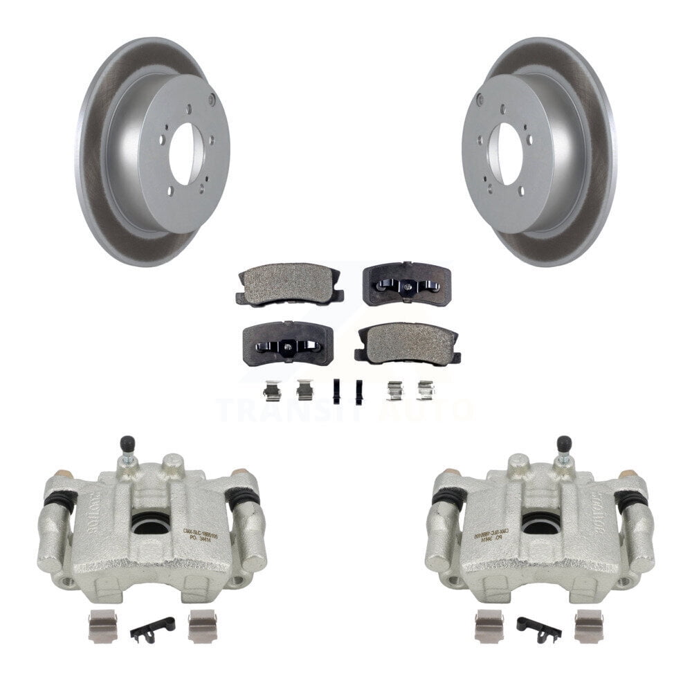 Transit Auto Rear Disc Brake Caliper Coated Rotors and Semi-Metallic ...