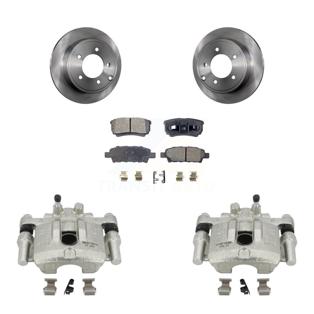 Transit Auto Rear Disc Brake Caliper Rotors and Ceramic Pads Kit for ...