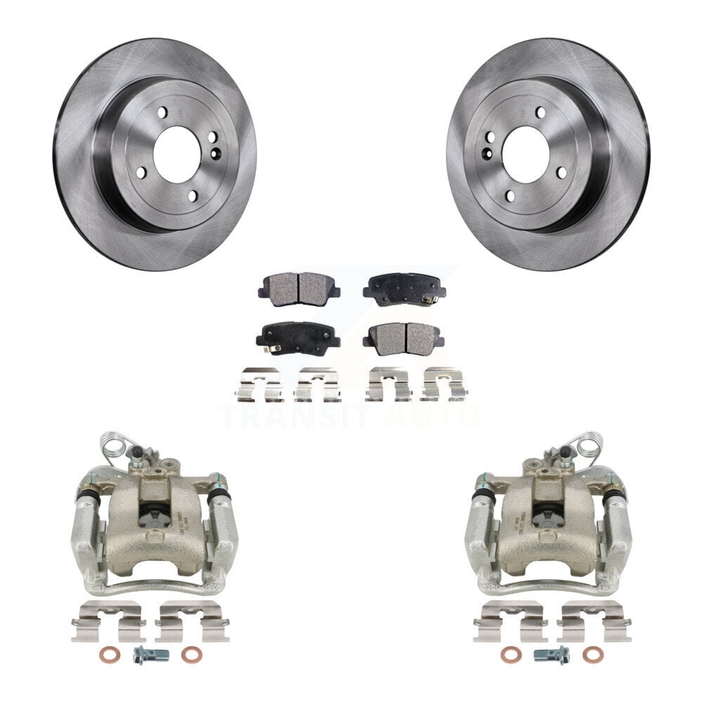 Transit Auto Rear Disc Brake Caliper Rotors and Ceramic Pads Kit for ...