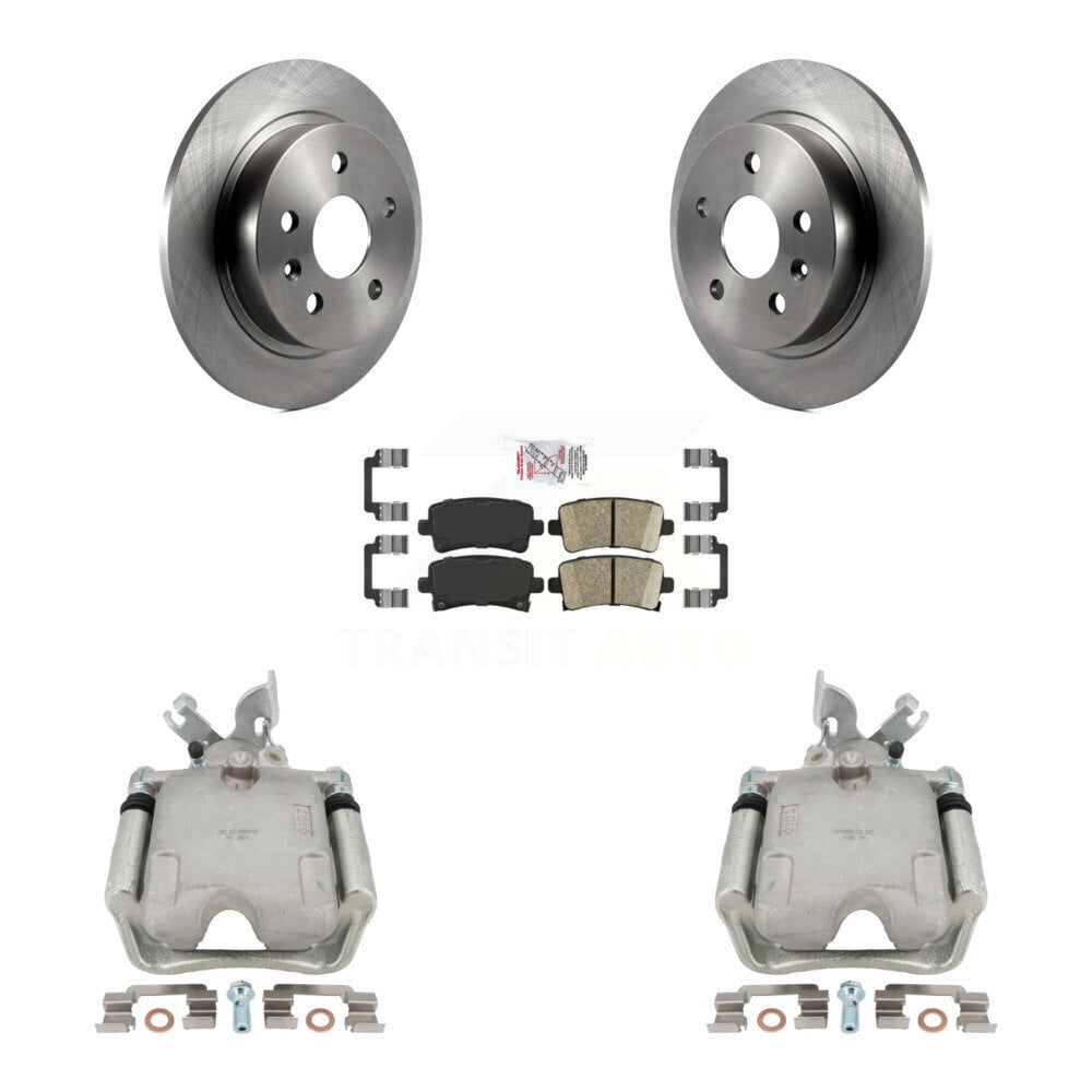 Transit Auto Rear Disc Brake Caliper Rotors and Ceramic Pads Kit for ...