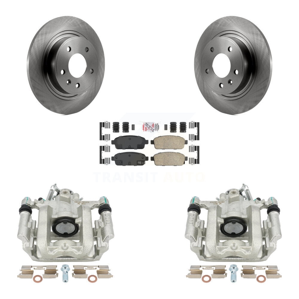Transit Auto Rear Disc Brake Caliper Rotors and Ceramic Pads Kit for ...