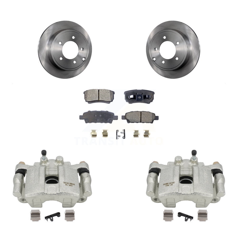 Transit Auto Rear Disc Brake Caliper Rotors and Ceramic Pads Kit for ...