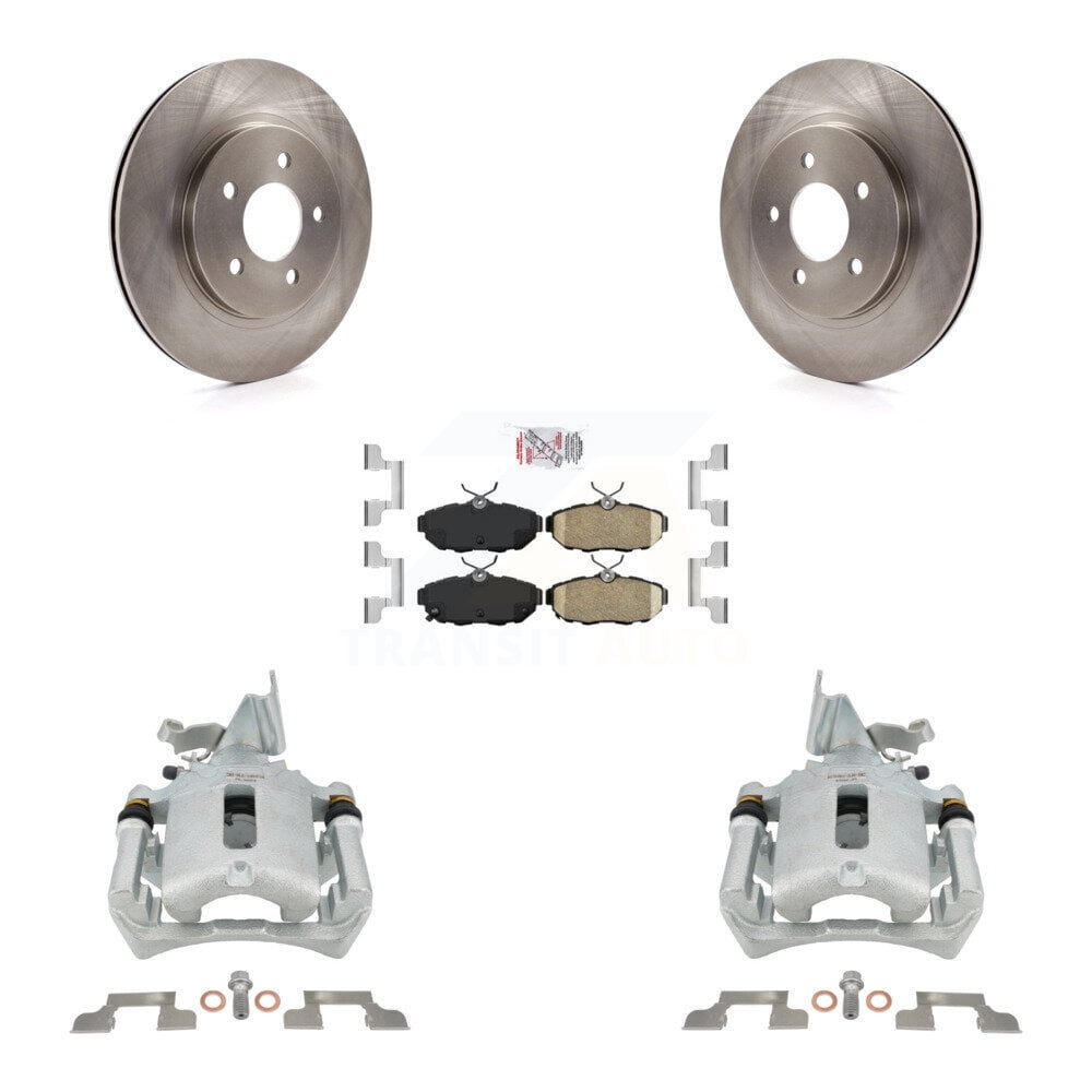 Transit Auto Rear Disc Brake Caliper Rotors and Ceramic Pads Kit for ...