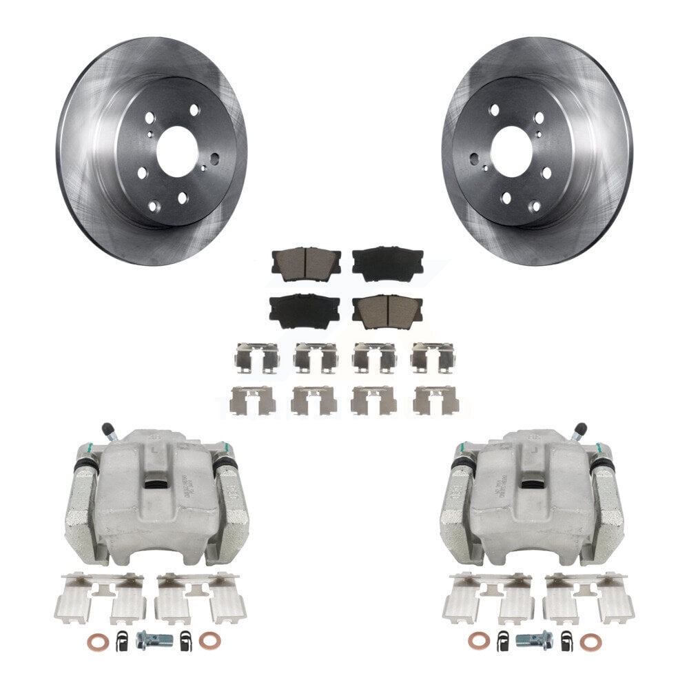 CMX Rear Disc Brake Caliper Rotors and Ceramic Pads Kit for Car Toyota ...