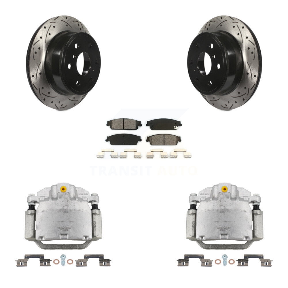 Transit Auto Rear Disc Brake Coated Caliper Drilled Slot Rotor Semi ...