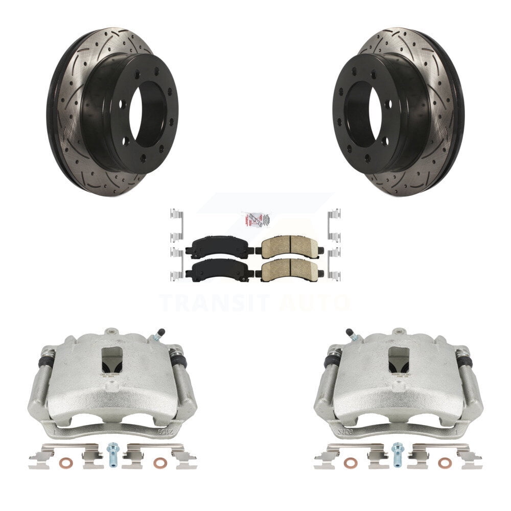 Free Shipping! Transit Auto Rear Brake Caliper Rotors Ceramic Pads Kit ...