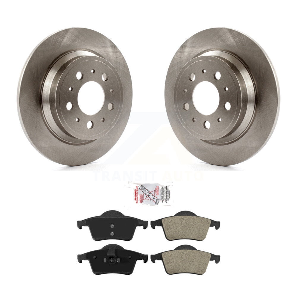 Transit Auto Rear Disc Brake Rotors and Semi-Metallic Pads Kit for Car ...