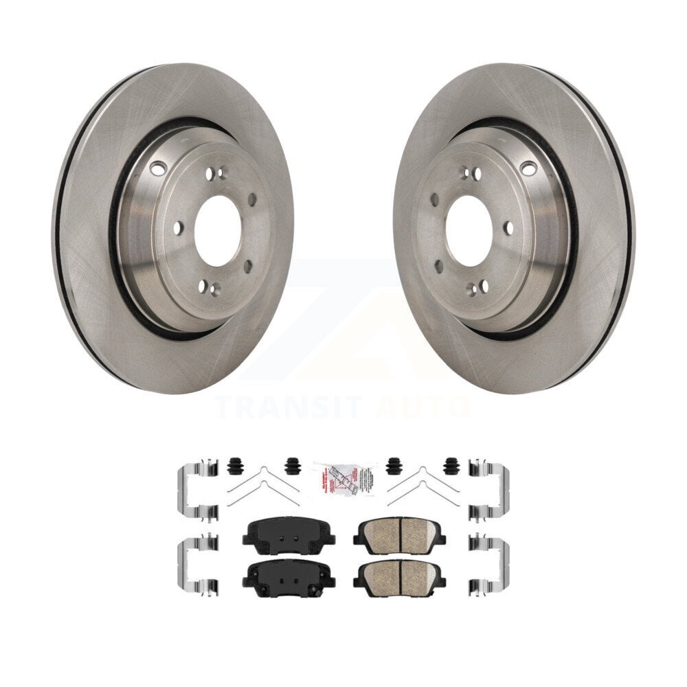 Transit Auto Rear Disc Brake Rotors and Ceramic Pads Kit for Car ...