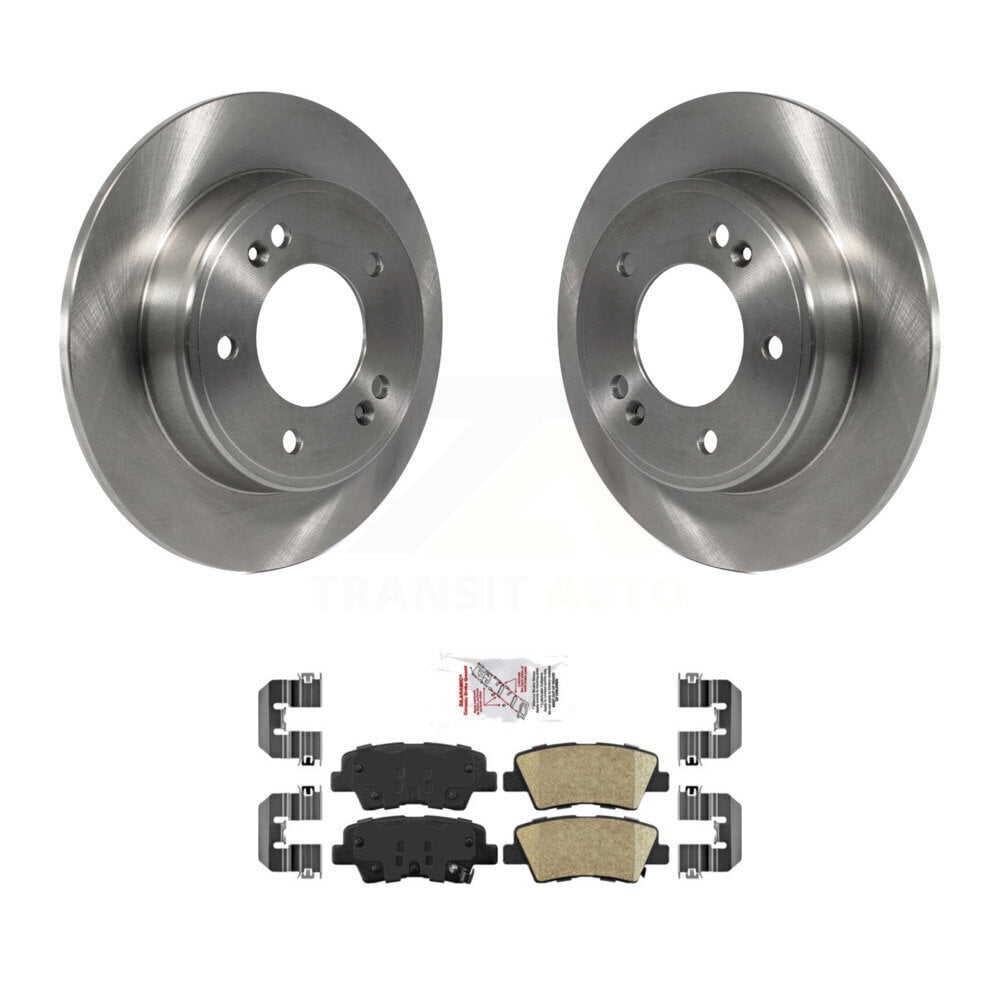 Transit Auto Rear Disc Brake Rotors and Ceramic Pads Kit for Car ...