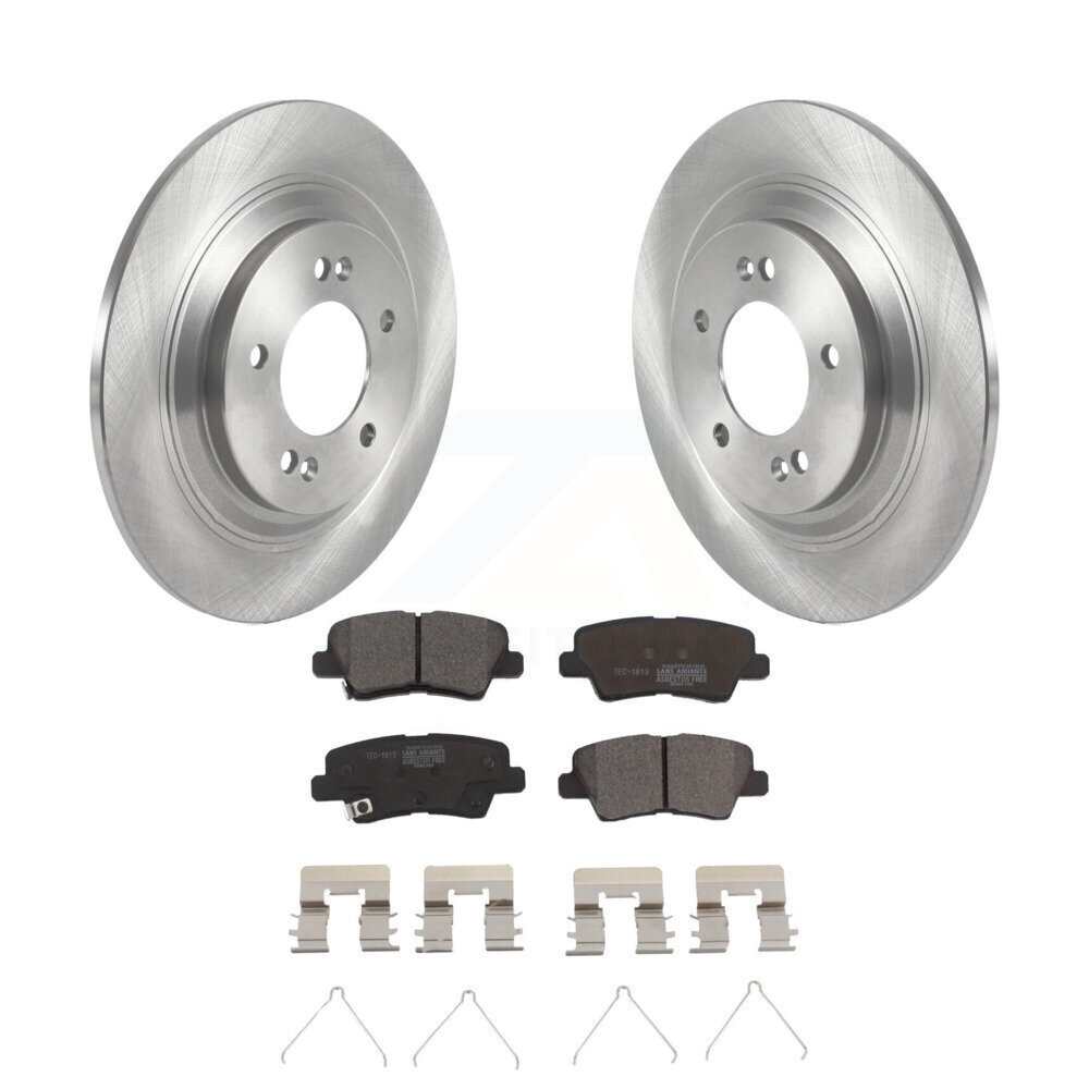 Transit Auto Rear Disc Brake Rotors and Ceramic Pads Kit for Car Kia ...