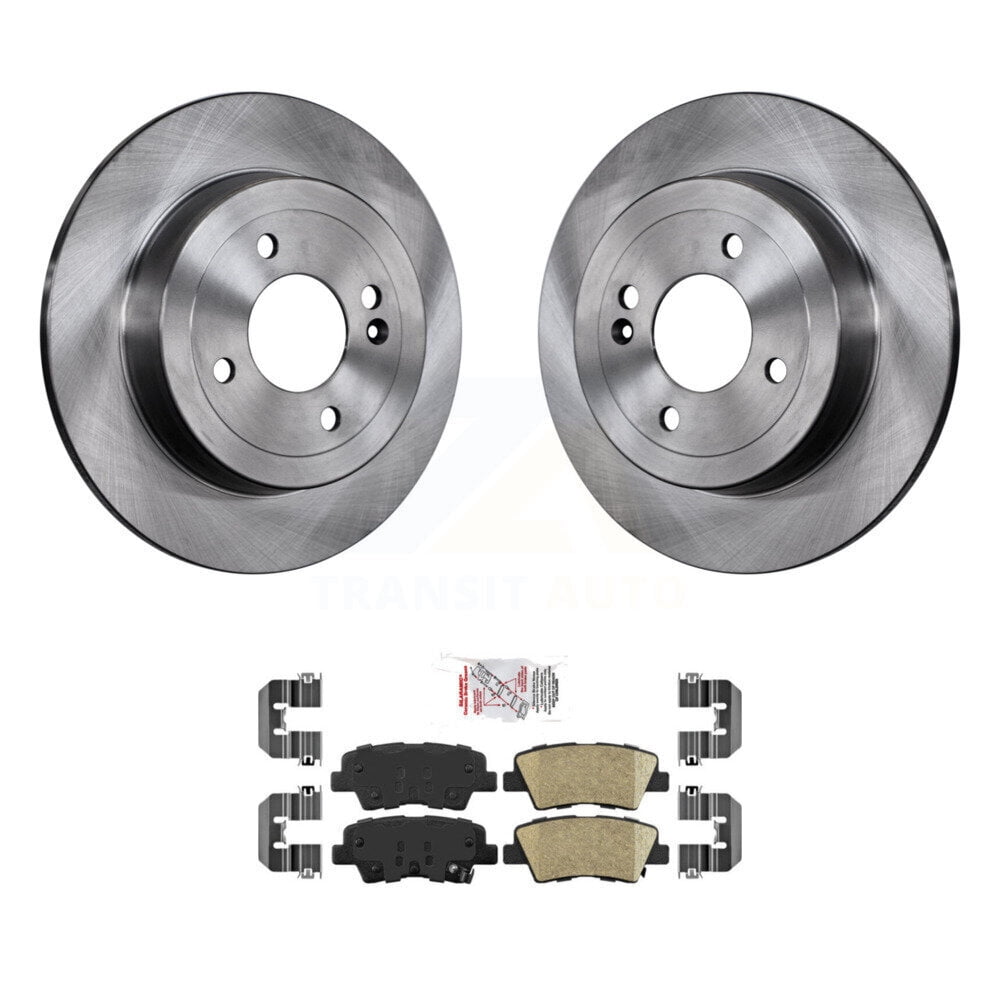 Transit Auto Rear Disc Brake Rotors and Ceramic Pads Kit for Car Kia ...
