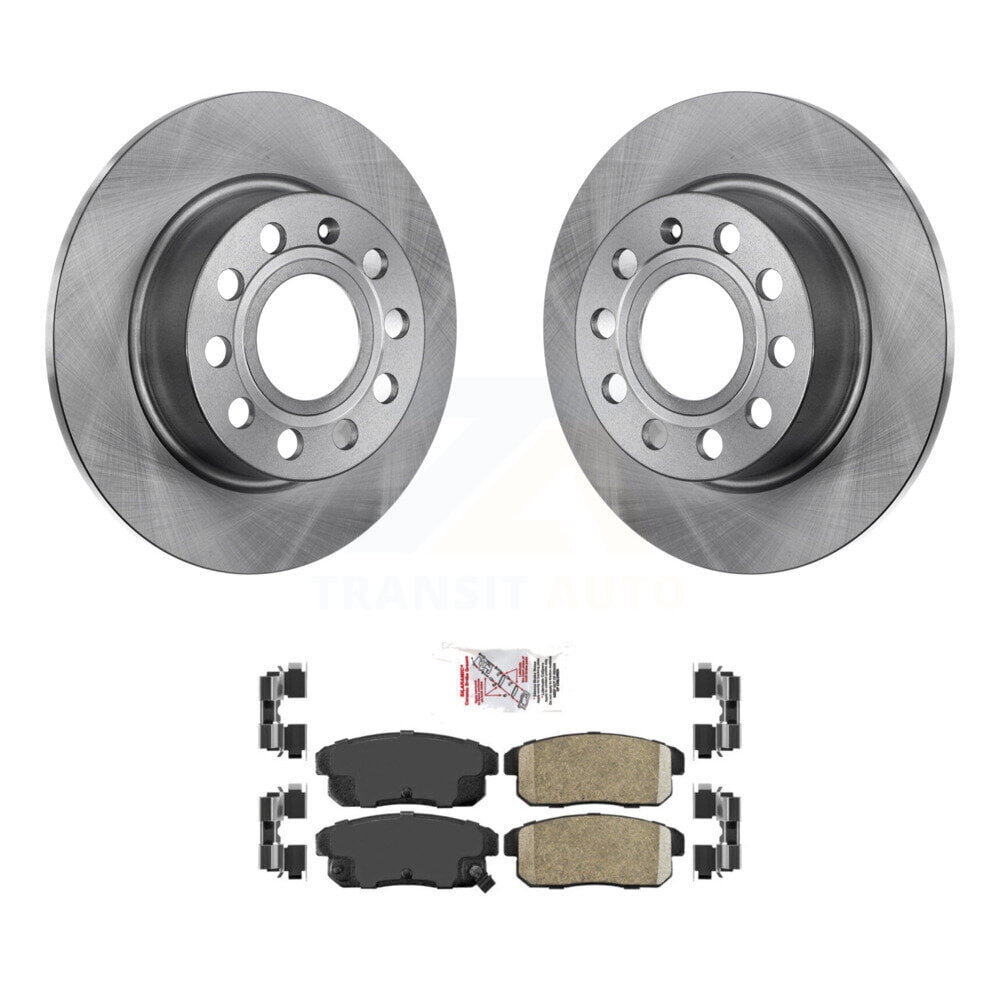 Transit Auto Rear Disc Brake Rotors and Ceramic Pads Kit for Car Nissan ...
